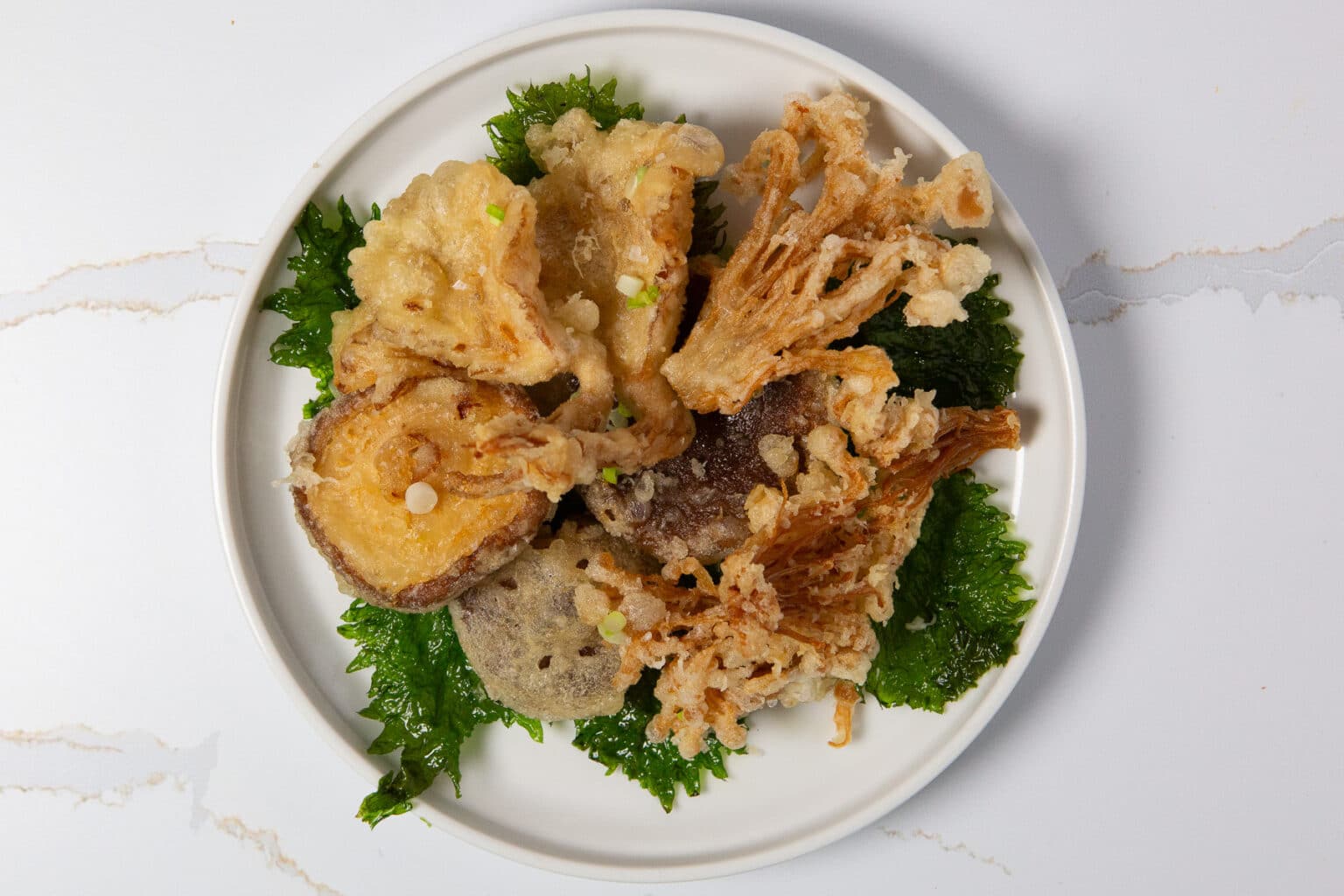 EXTRA CRISPY Tempura Mushrooms: Oyster, Shiitake, & Enoki
