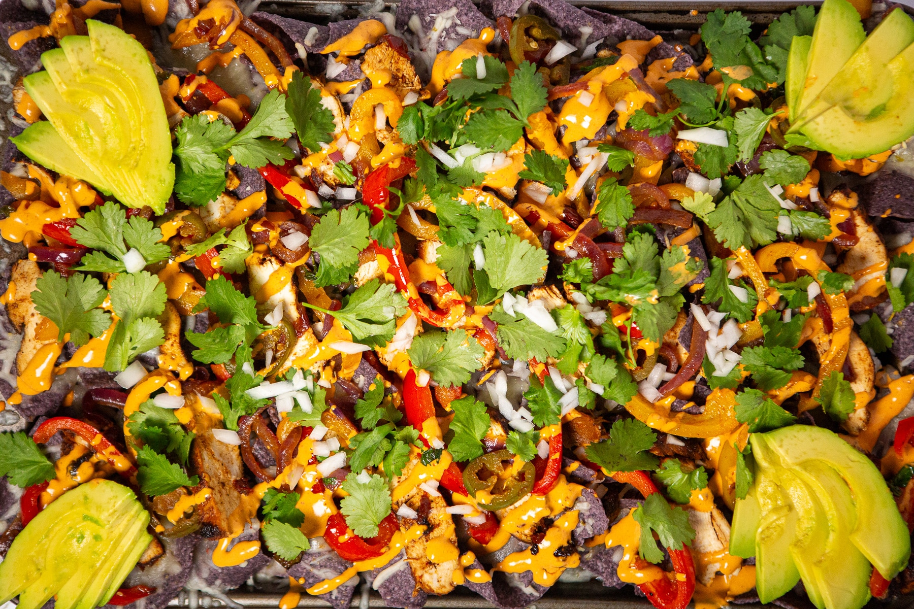 ZESTY Chicken Fajita Nachos with Spicy Adobo Sauce